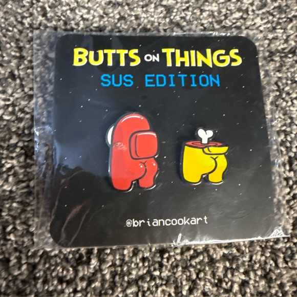 Source Unknown | Other | Among Us Crewmate Butts On Things Lapel Pin ...